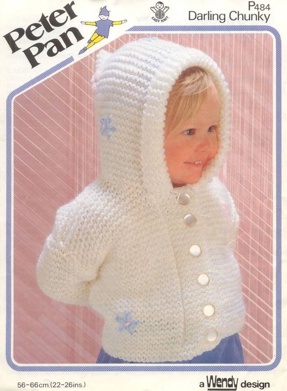 Hooded Baby Jacket Knitting Pattern Size 1-2