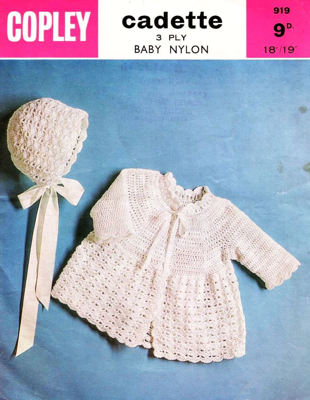 Vintage Copley Cadette Crochet Baby Matinee Coat With Bonnet Instant ...