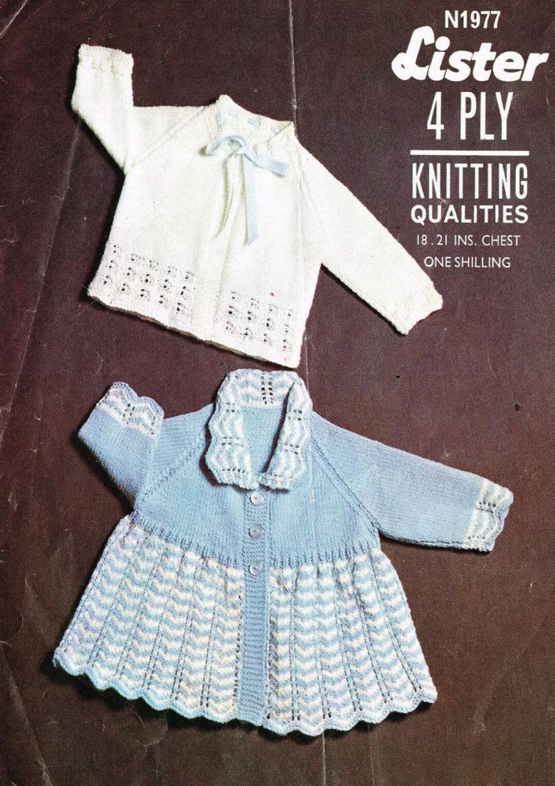 Lister 1977 Vintage Knit Pattern for Baby Set Cardigan 2 Styles for ...