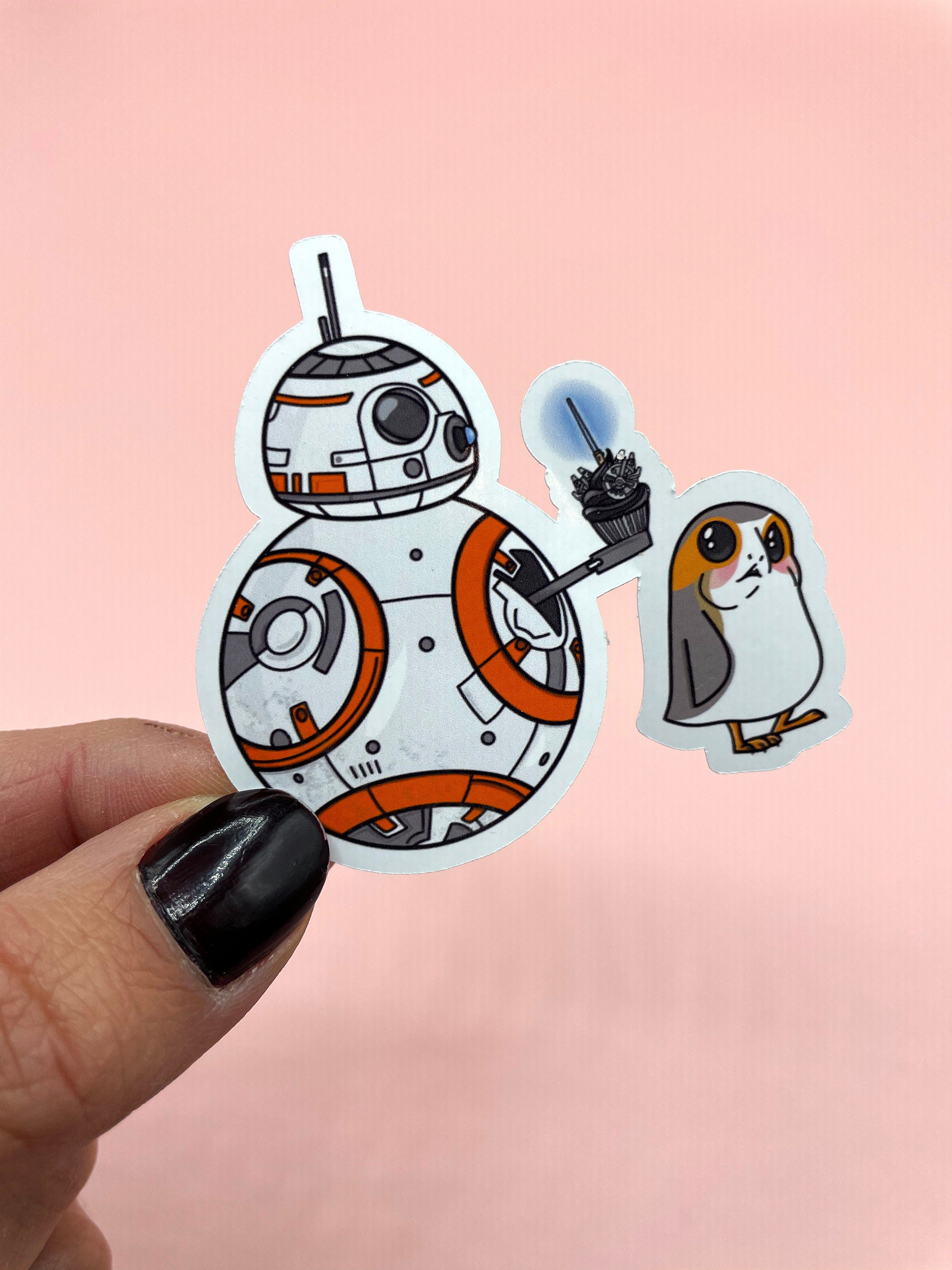 Star Wars BB8 and Porg sticker Star Wars decal Large Star | Etsy