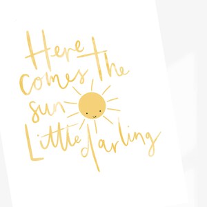Here Comes the Sun Print Beatles Print Quote Print Home Decor Print ...