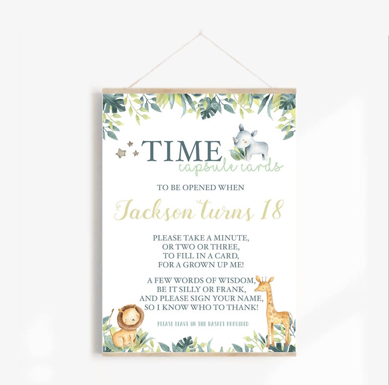Personalised Safari Themed Time Capsule Sign Safari Time | Etsy