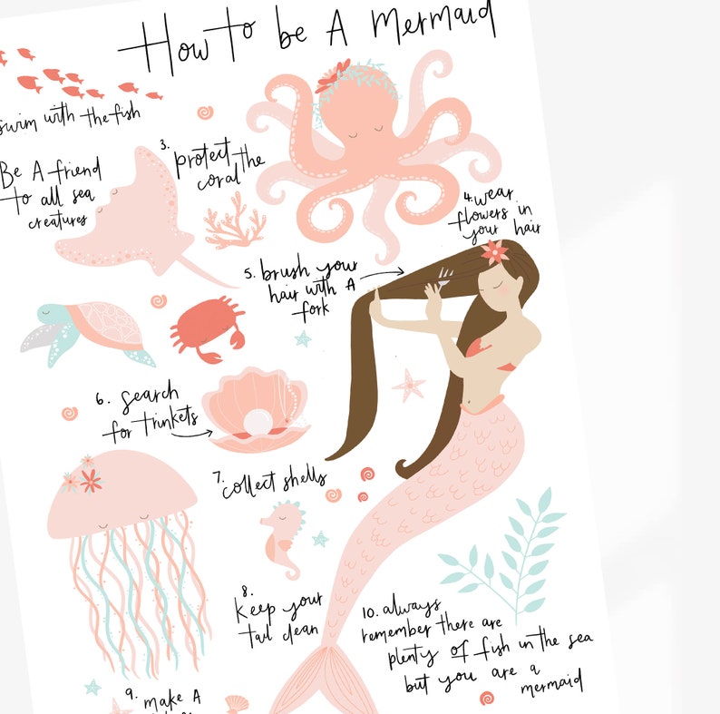 How to Be a Mermaid Digital Download Print Mermaid Art Print - Etsy Canada