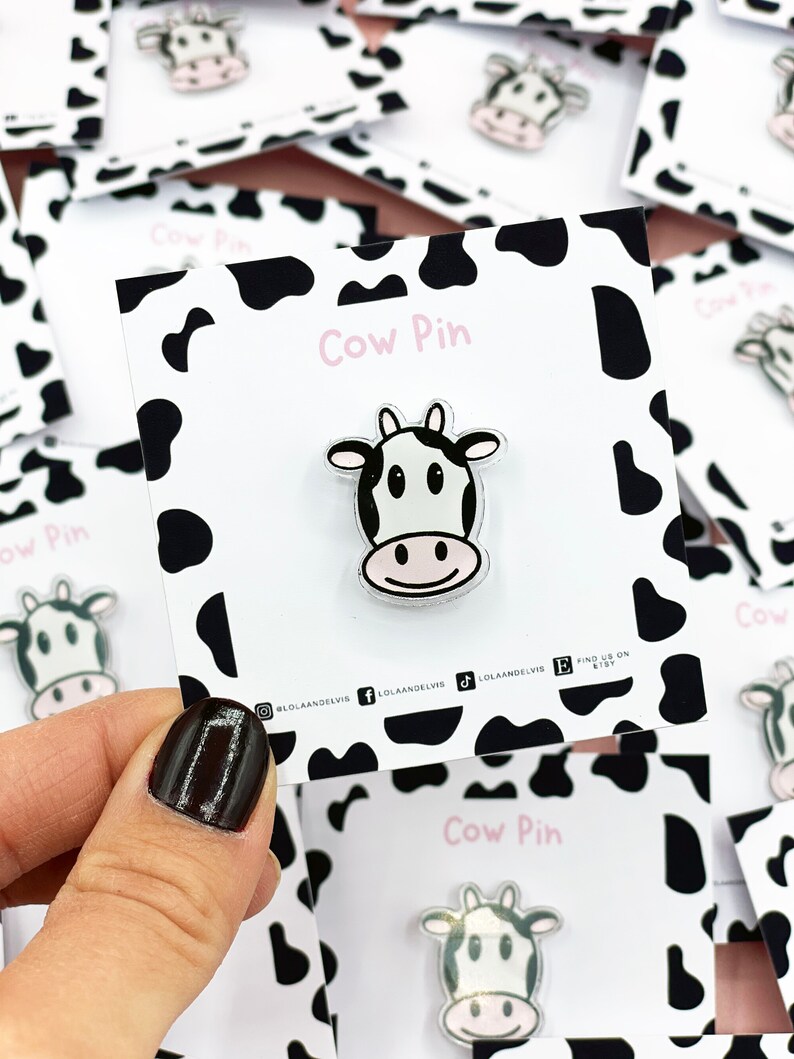 Acrylic Cow Pin Badge Cow Pin Cow Badge Acrylic Badge - Etsy