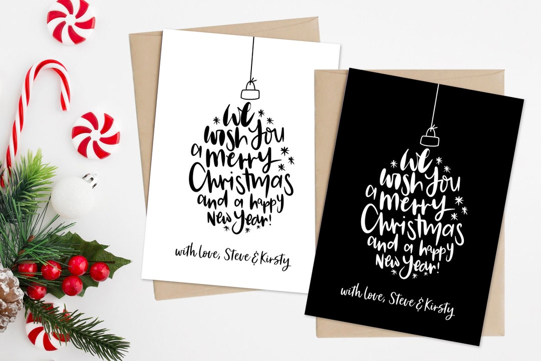 Personalised Christmas Card Bauble Christmas Card Christmas - Etsy UK