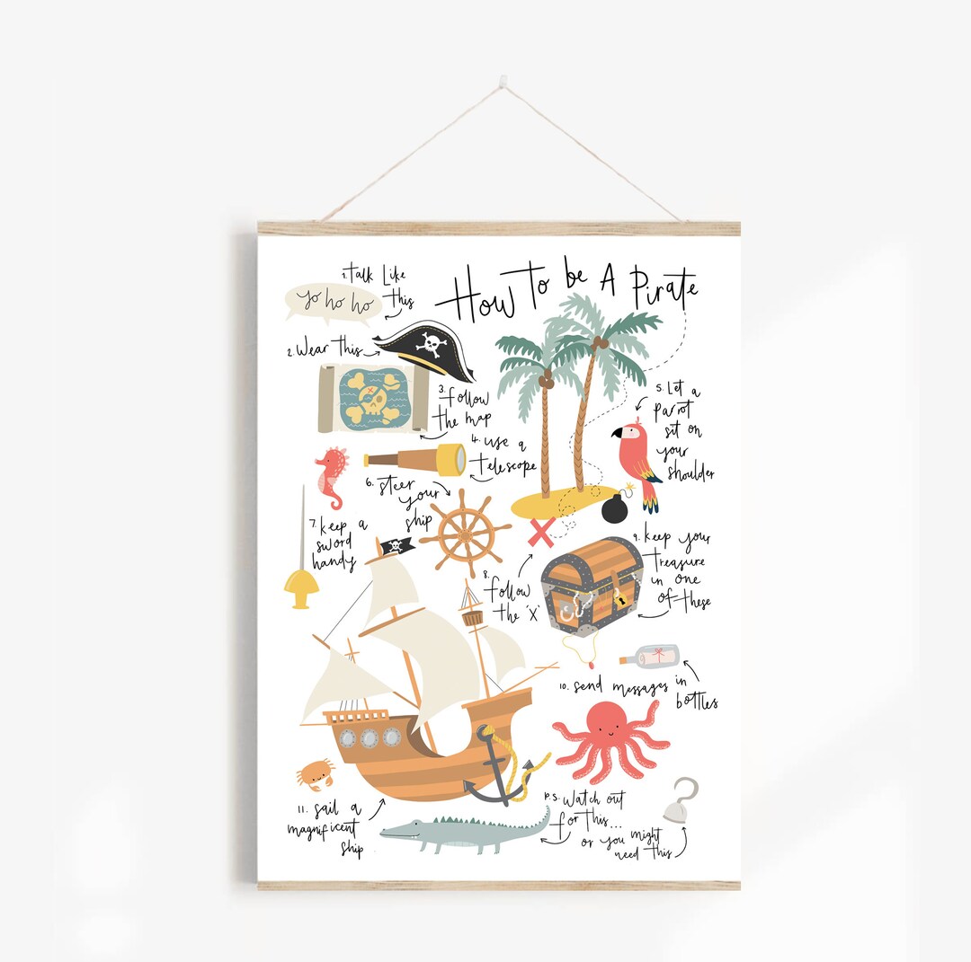 How to Be a Pirate Digital Download Print Pirate Art Print Home Decor ...