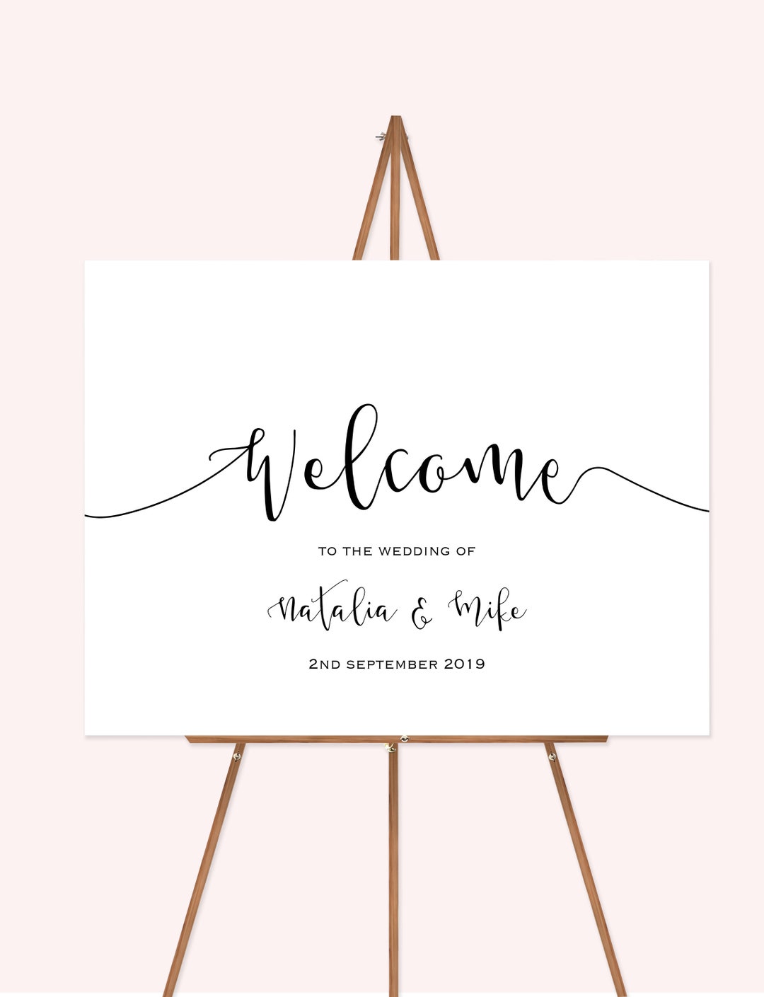 Simple Script Wedding Welcome Sign Personalised Welcome to - Etsy