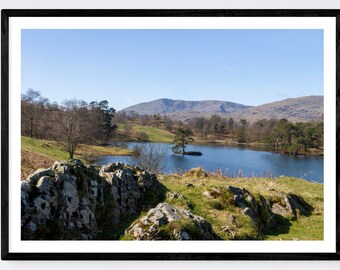 Tarn Hows Lake District Original Linocut Print - Etsy UK
