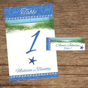 Beach Table Numbers and Place Cards Bch-07-digital Download - Etsy