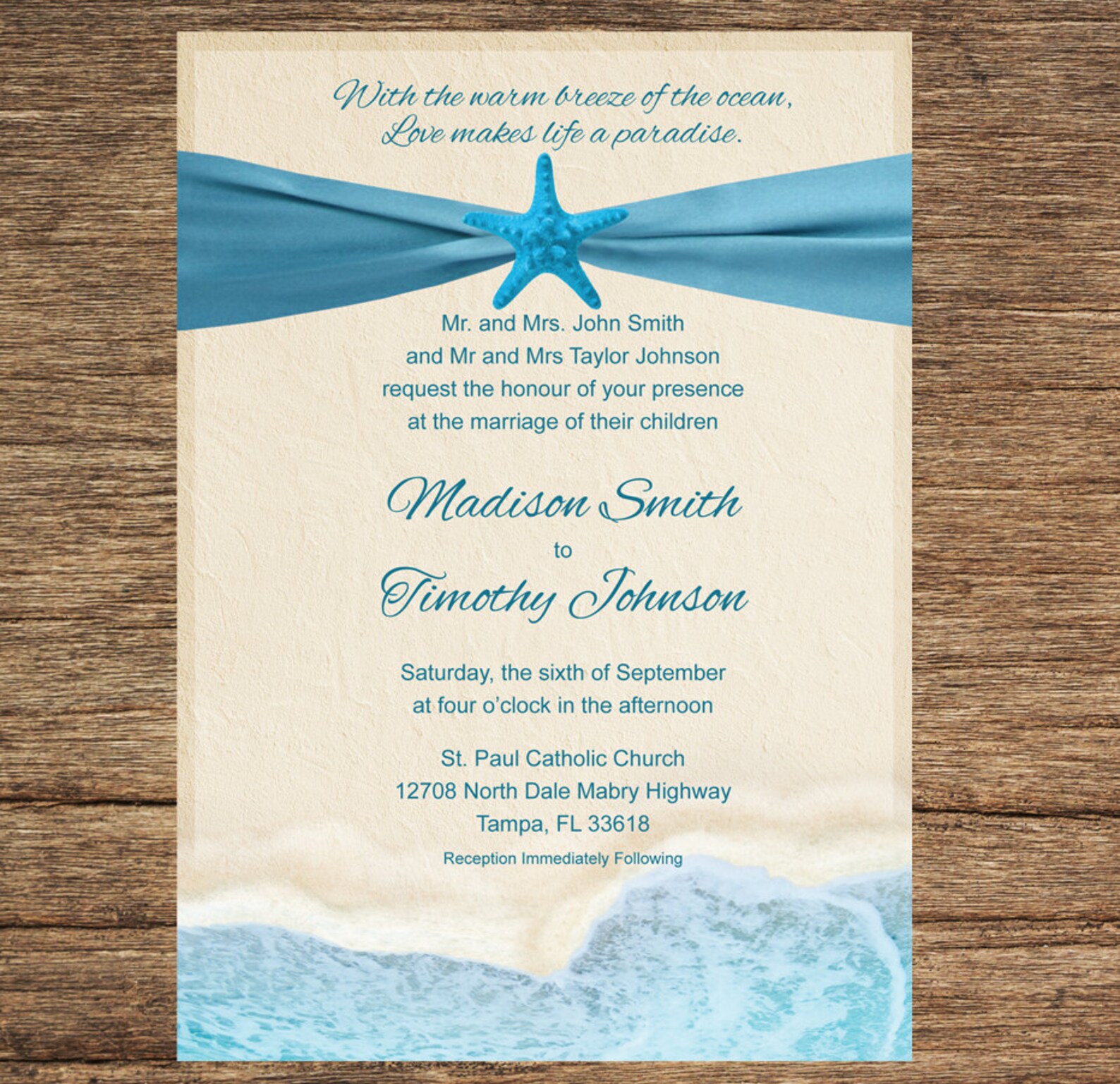 Beach Invitation and Respond Card Bch-01-inv-rc-digital Download - Etsy