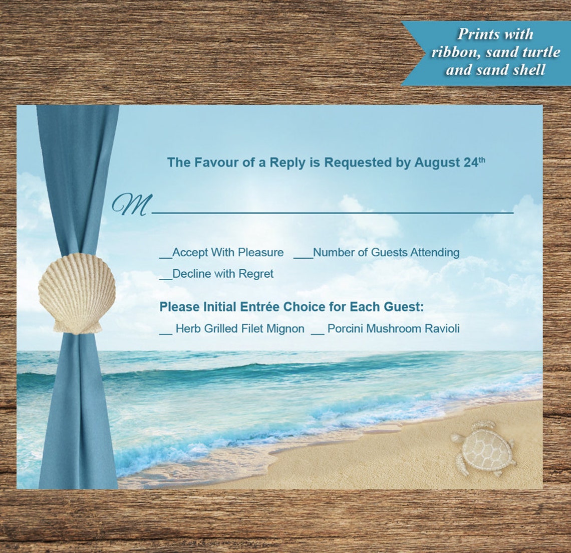 Beach Invitation and Respond Card Bch-06-inv-rc-digital Download - Etsy