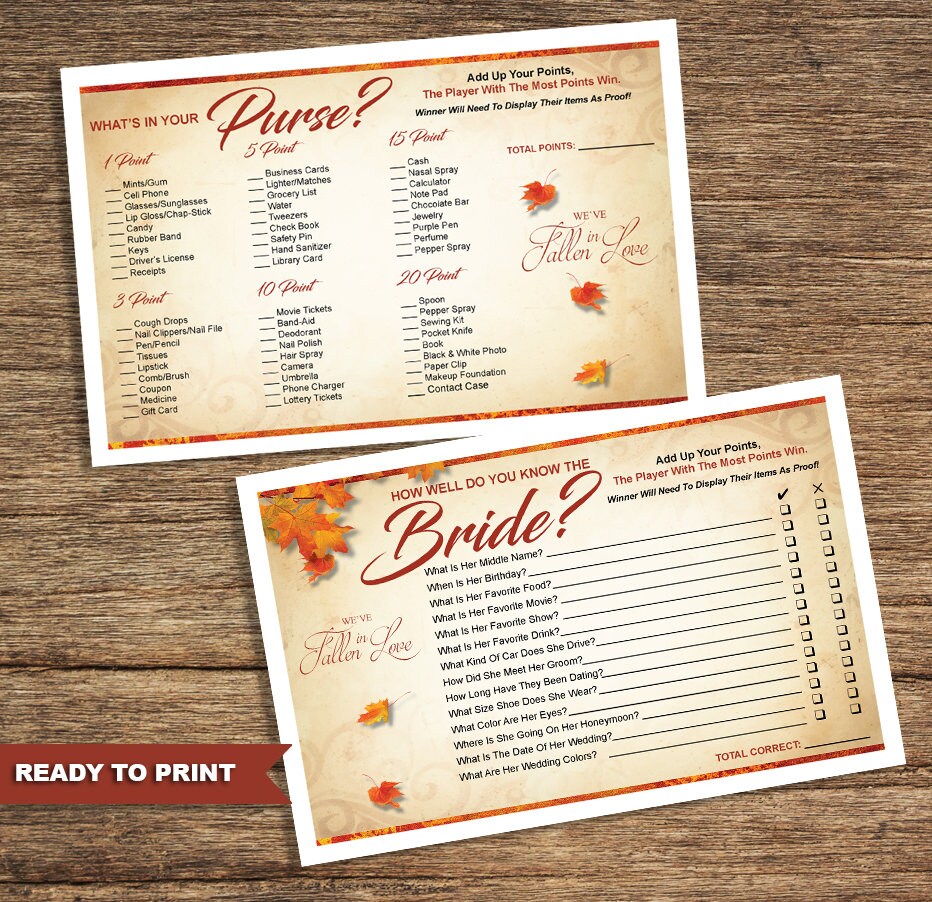 Fall-05-bsg-digital Download Fall Love Bridal Shower Games - Etsy