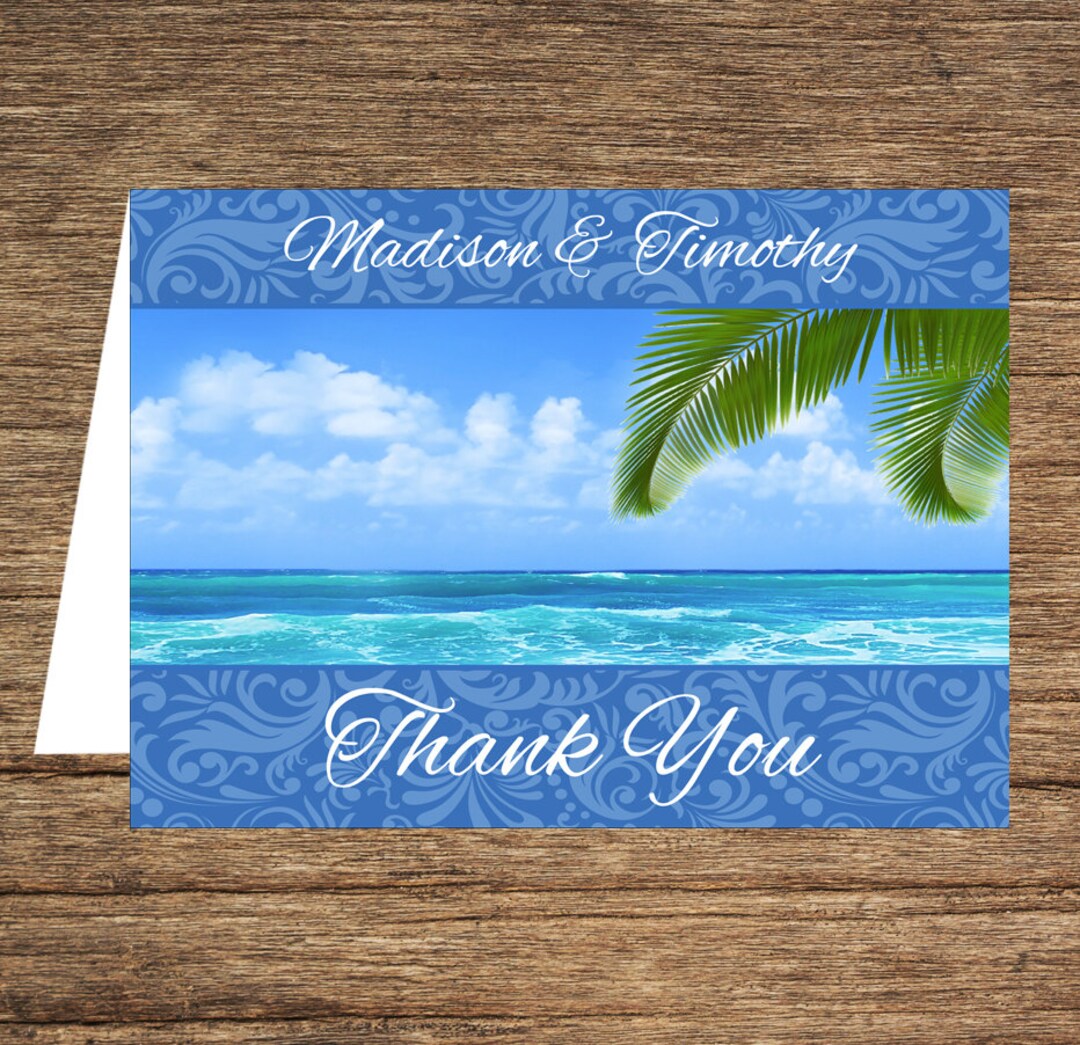 Beach Thank You Card Bch-09-ty-digital Download - Etsy