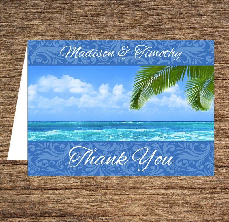 Beach Thank You Card Bch-09-ty-digital Download - Etsy