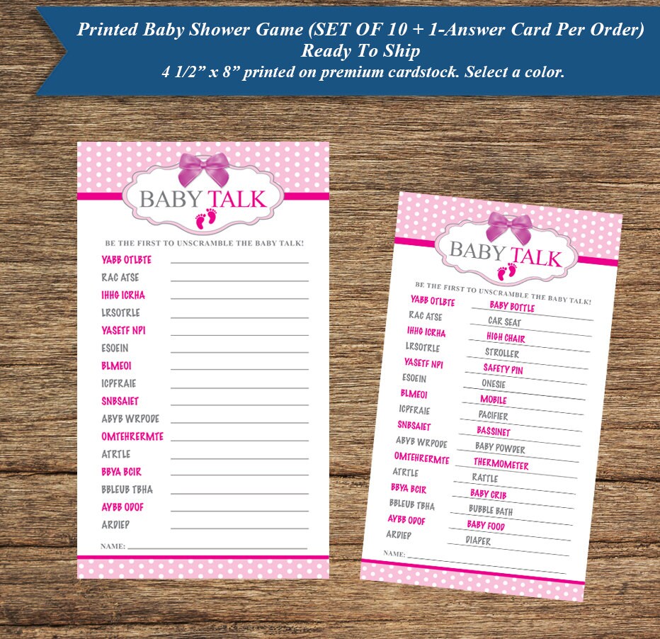 Printed Baby Talk Scramble Baby Shower Game BAB_09_BTG Ready - Etsy