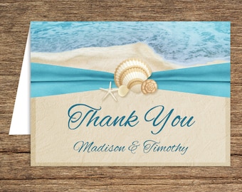 Beach Thank You Card Bch-09-ty-digital Download | Etsy