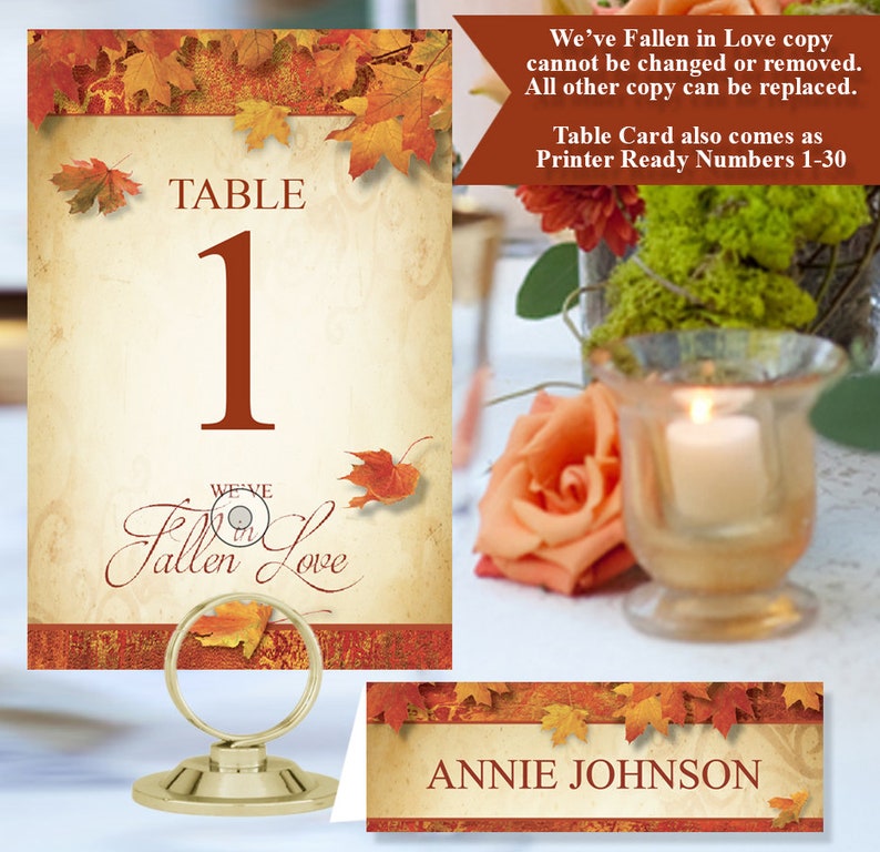 Fall-05-digital Download Fall Table Numbers and Place Cards - Etsy