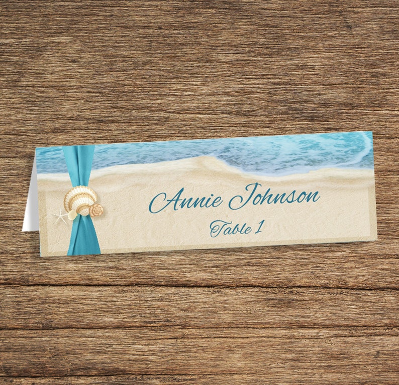 Beach Table Number and Place Card Bch-10-tn-pc-digital Download - Etsy
