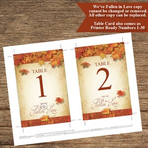 Fall-05-digital Download Fall Table Numbers and Place Cards - Etsy
