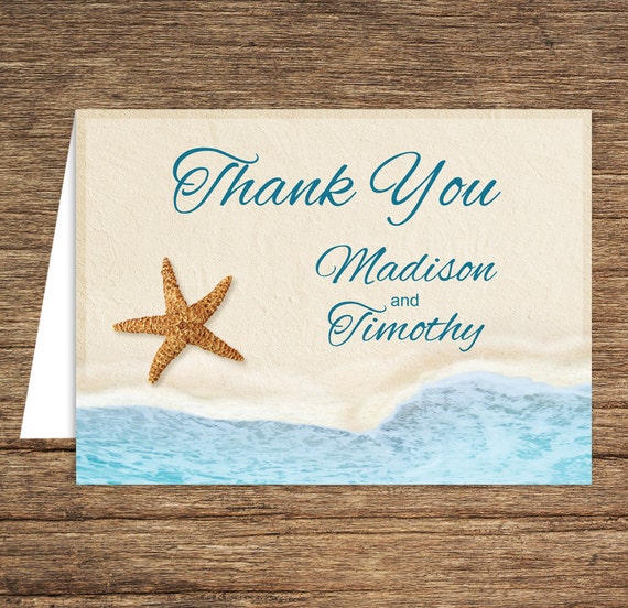 Beach Thank You Card BCH-02-TY-Digital Download | Etsy