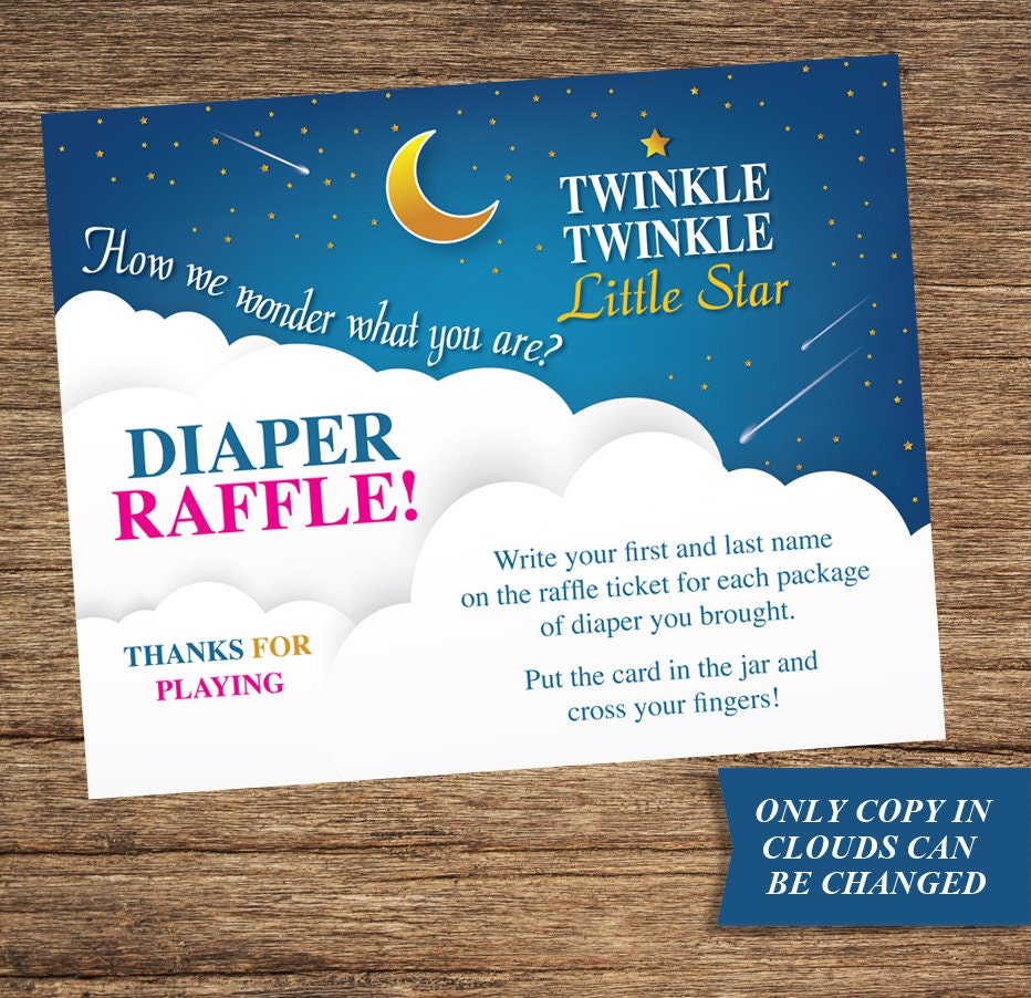 Gender Reveal Raffle Sign and Raffle Tickets Twinkle Twinkle Little ...