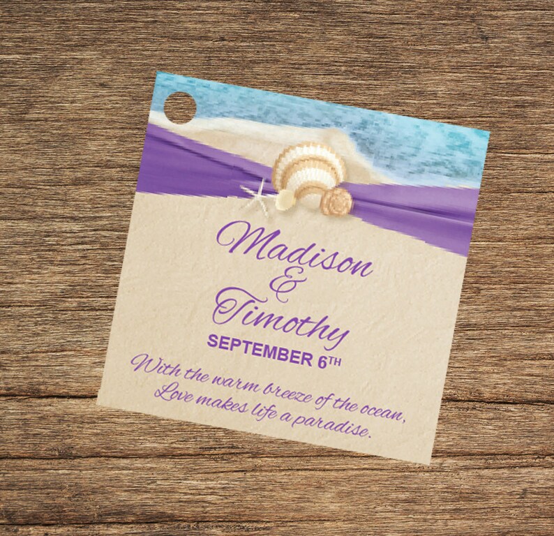 Beach Favor Card Tags Bch-13-ft-digital Download - Etsy
