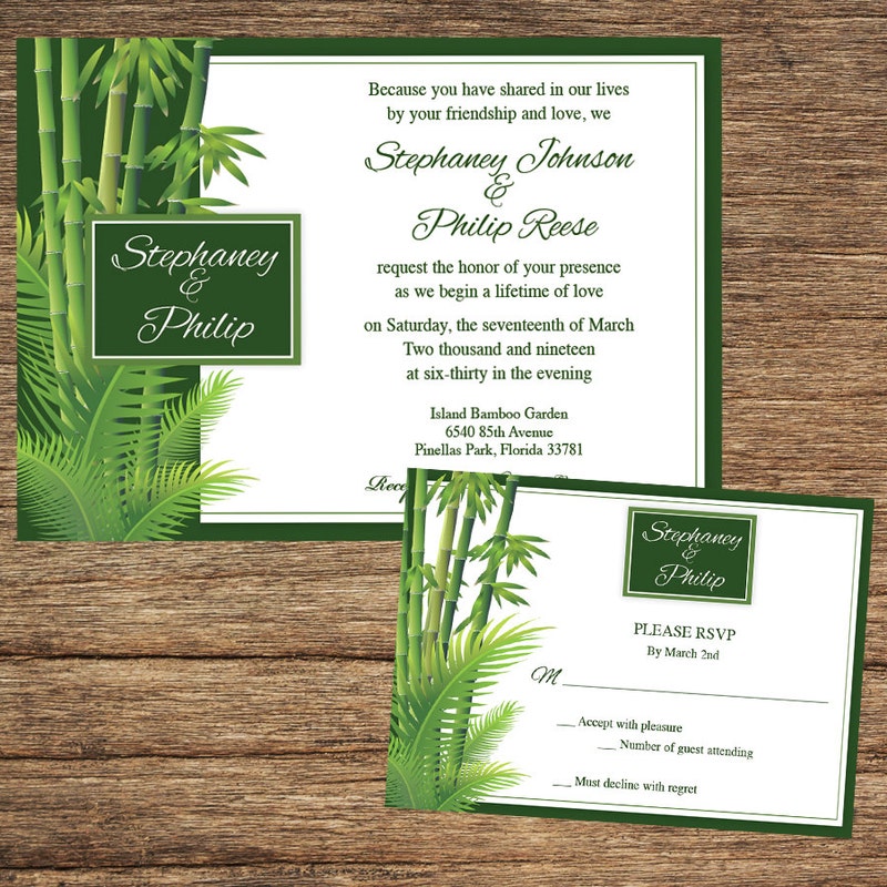 Bamboo Invitations - Etsy