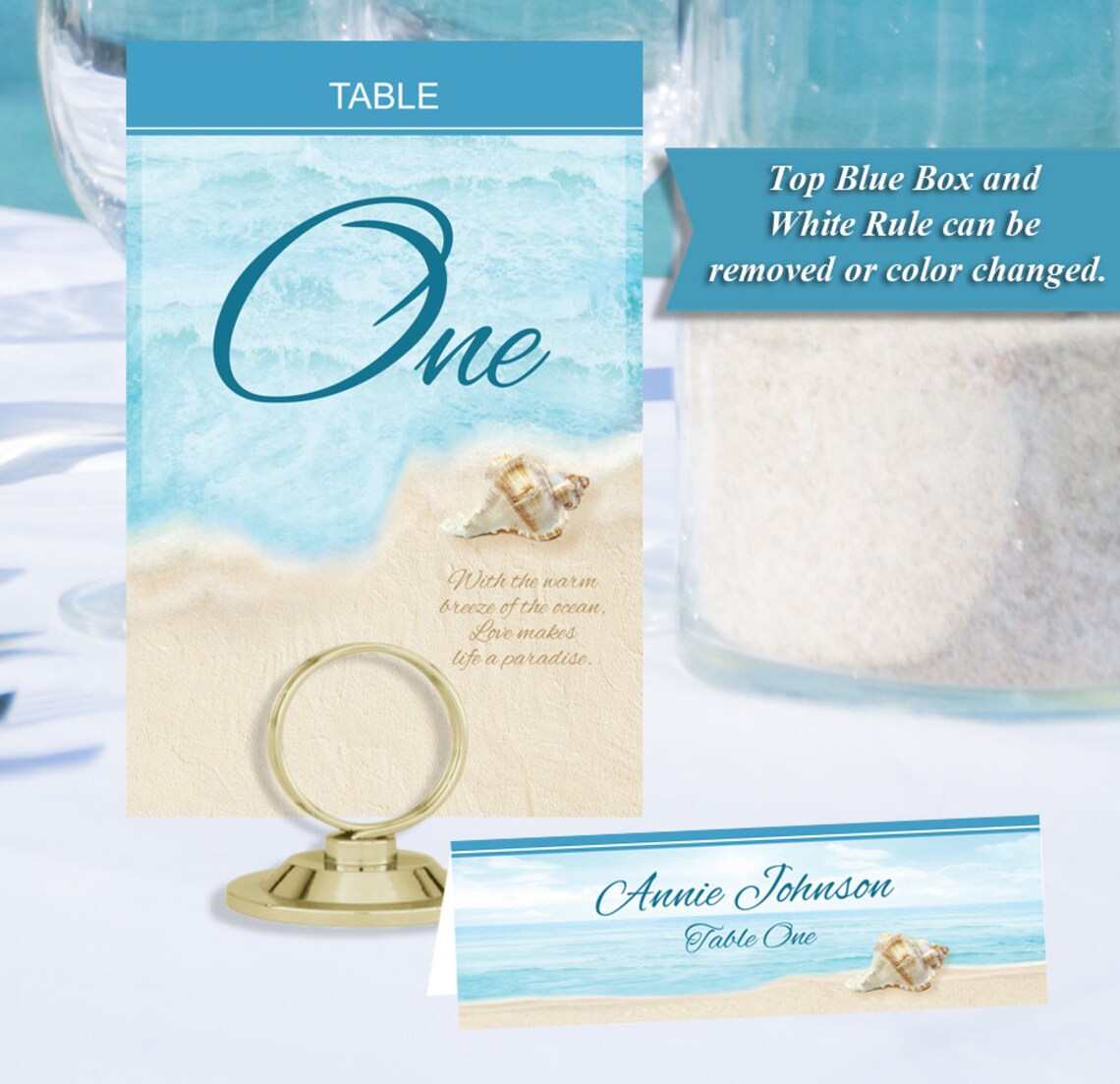 Beach Table Number and Place Cards Bch-03-tn-pc-digital Download - Etsy