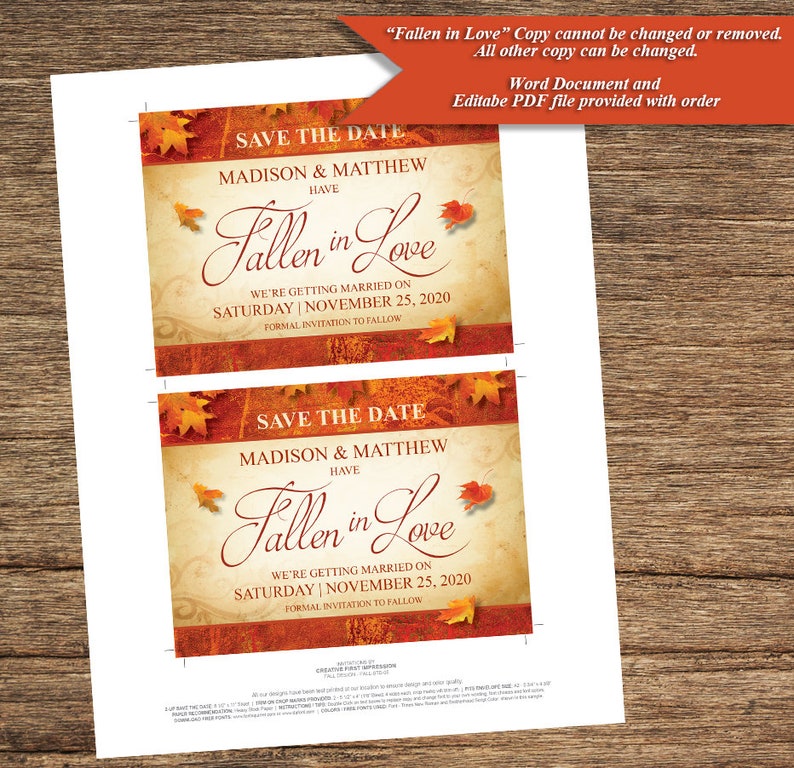 FALL-05_STD Fall Save the Date Editable Digital Download - Etsy
