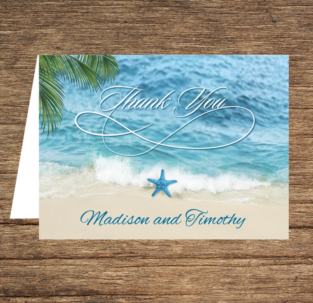 Beach Thank You Card Bch-35-ty-digital Download - Etsy