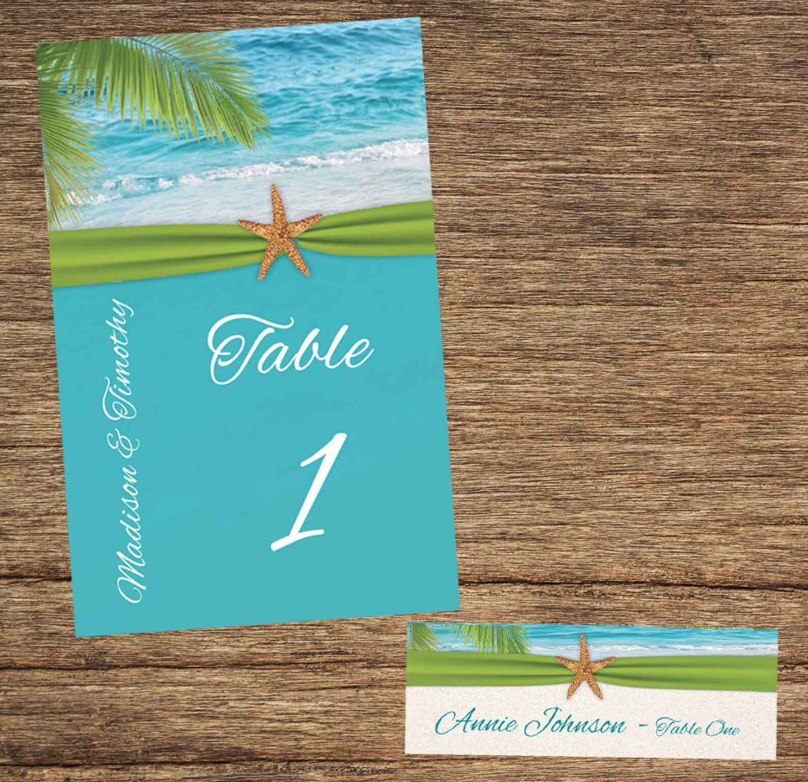 Beach Table Number and Place Cards Bch-19-tnpc-digital Download - Etsy