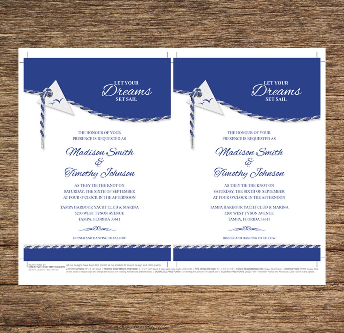 Bot-04-inv-rc-digital Download Nautical Invitation and Respond Card - Etsy