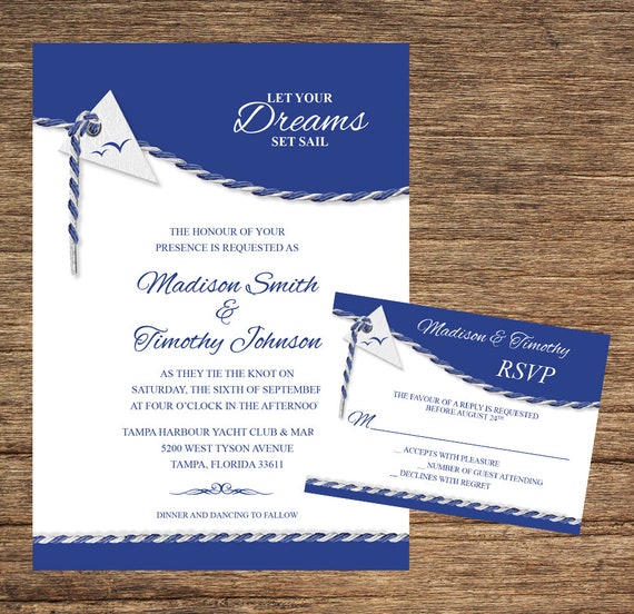 Bot-04-inv-rc-digital Download Nautical Invitation and Respond | Etsy