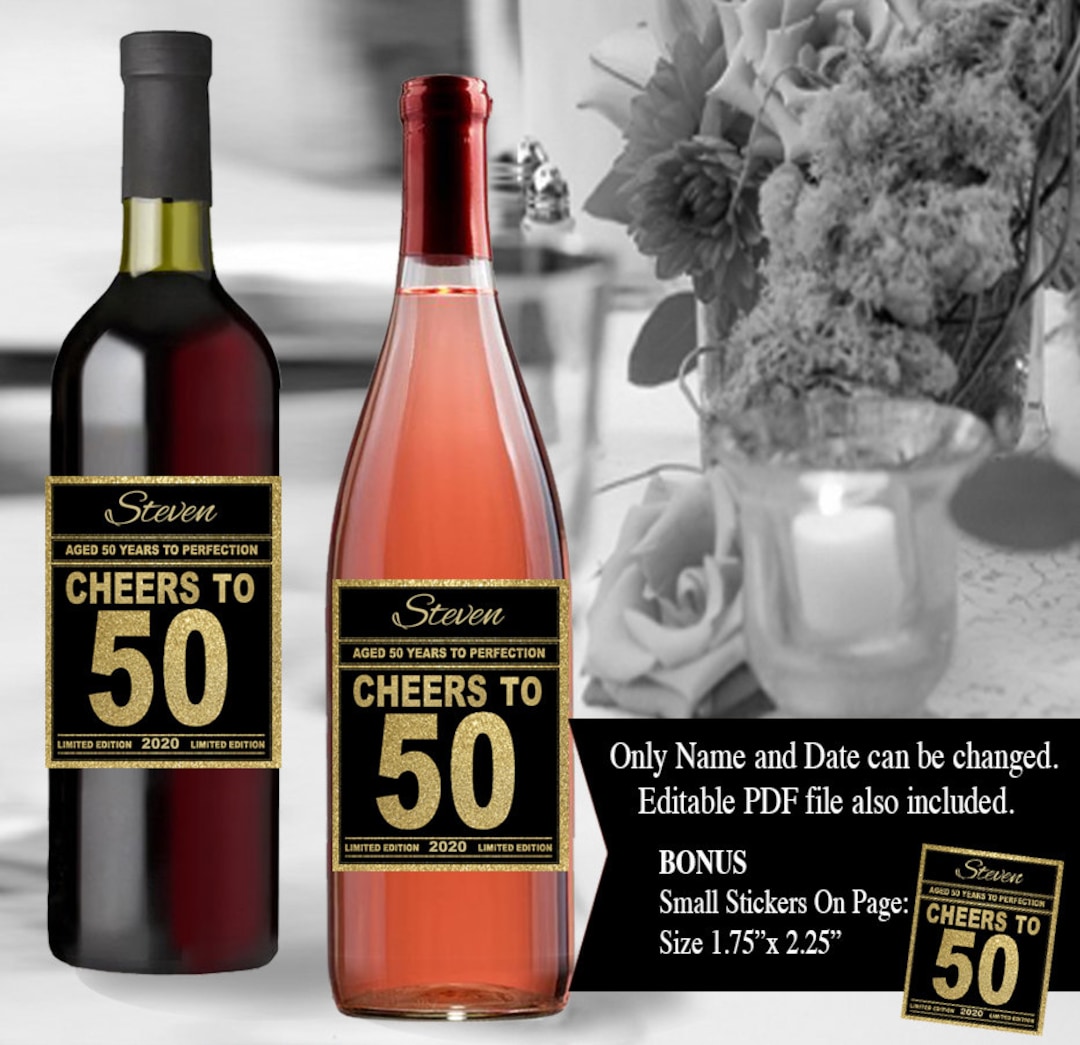 Aed-01-lwl-digital Download 50th Birthday Large Wine Labels - Etsy