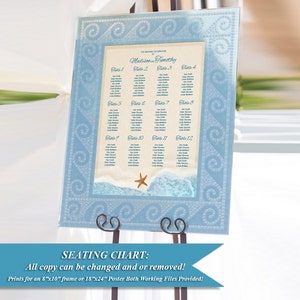 Beach Wedding/party Seating Chart Bch-02-spc-digital Download - Etsy