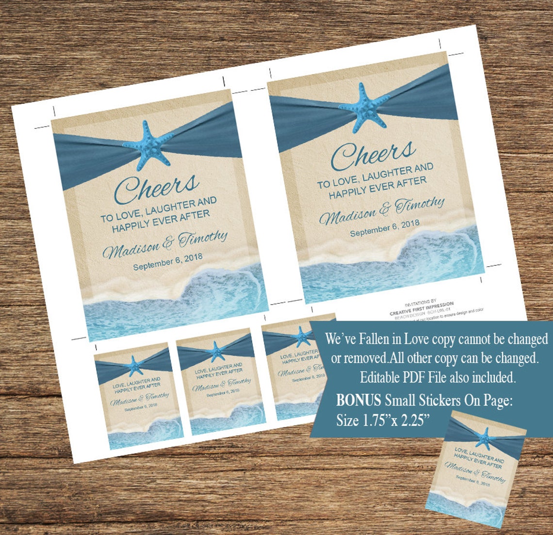 Bch-01-lwl-digital Download Beach Large Wine Labels - Etsy