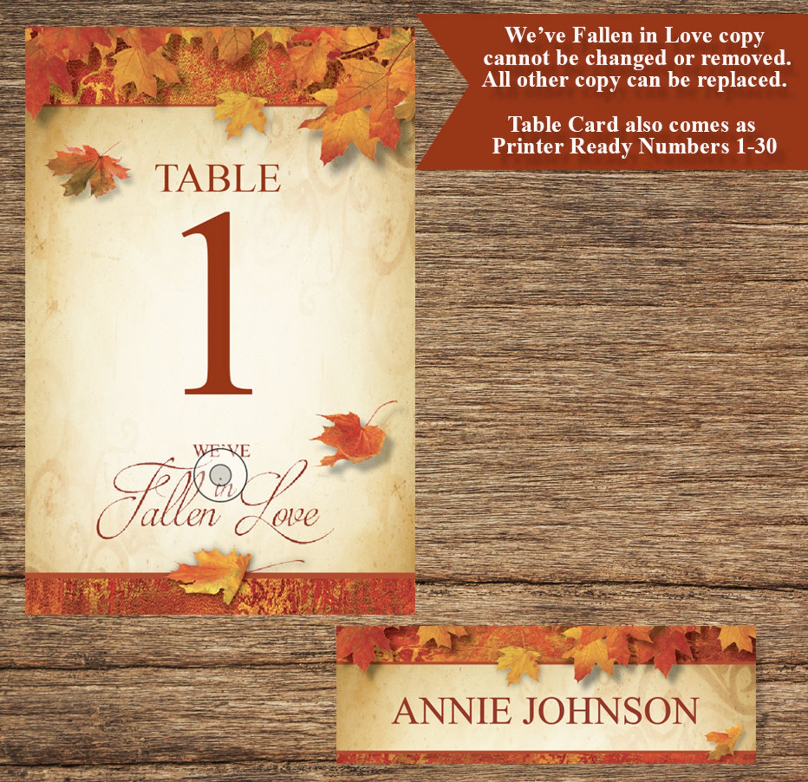 Fall-05-digital Download Fall Table Numbers and Place Cards - Etsy