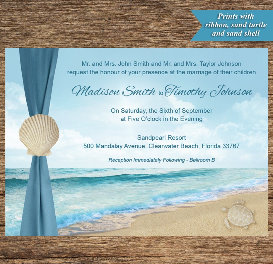 Beach Invitation and Respond Card Bch-06-inv-rc-digital Download - Etsy