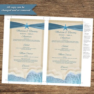 Beach Dinner Menu Bch-01-dm-digital Download - Etsy