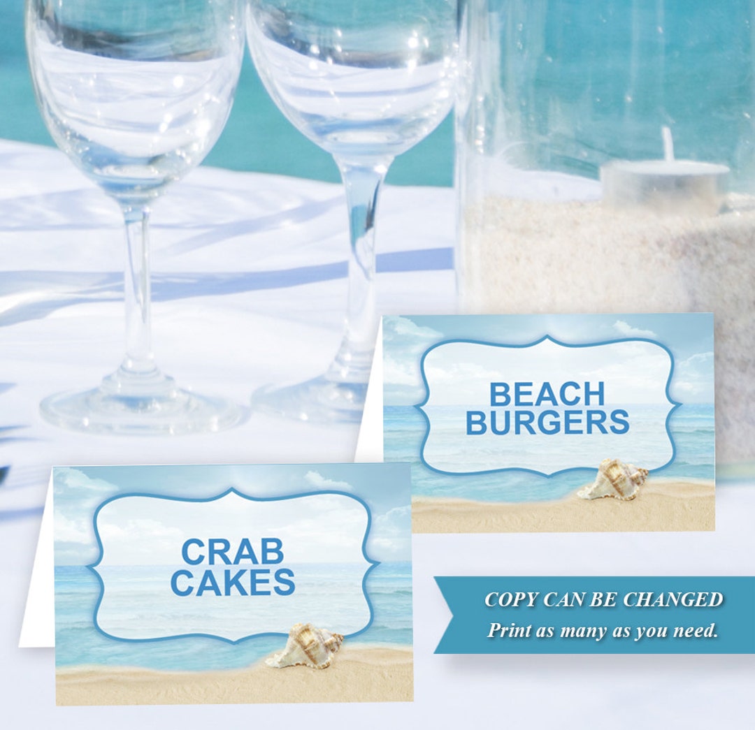 Beach Food Tent Cards Bch-03-ftc-digital Download - Etsy