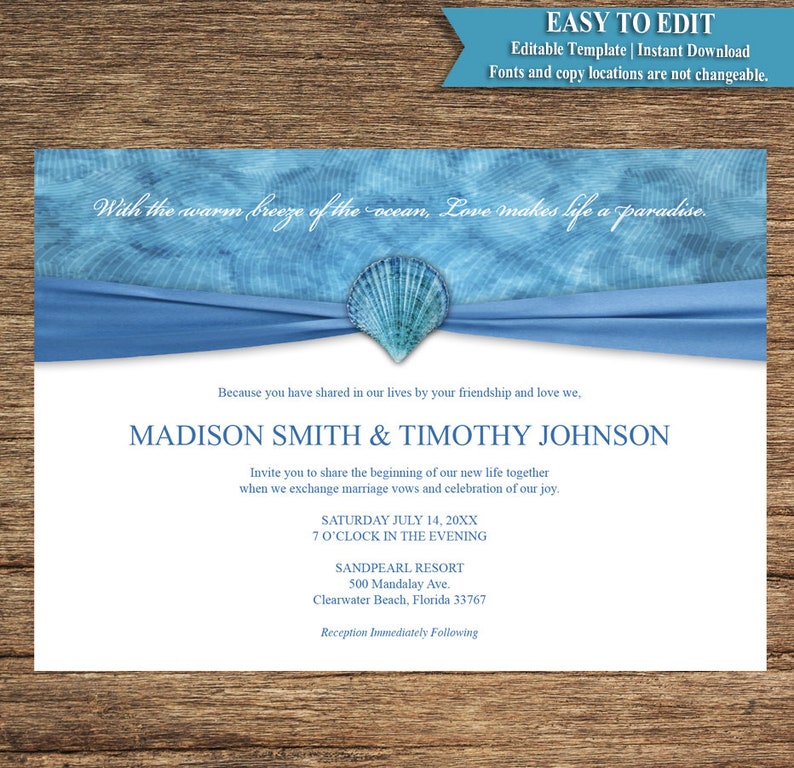 Invitation and Respond Card Bch-37-inv-rc-digital Download - Etsy