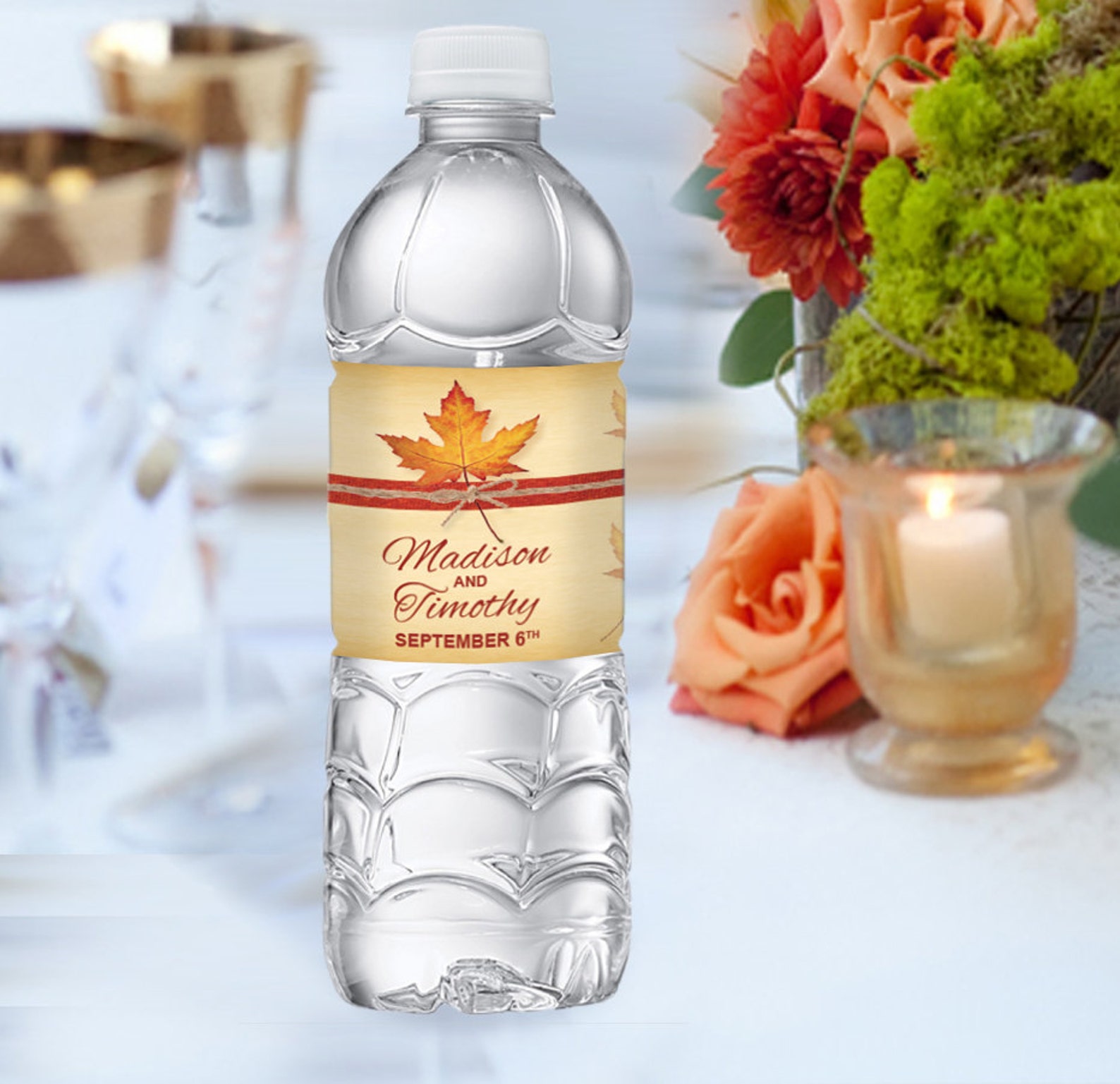 Fall Leaf Water Bottle Labels Fall-01-wbl-digital Download - Etsy