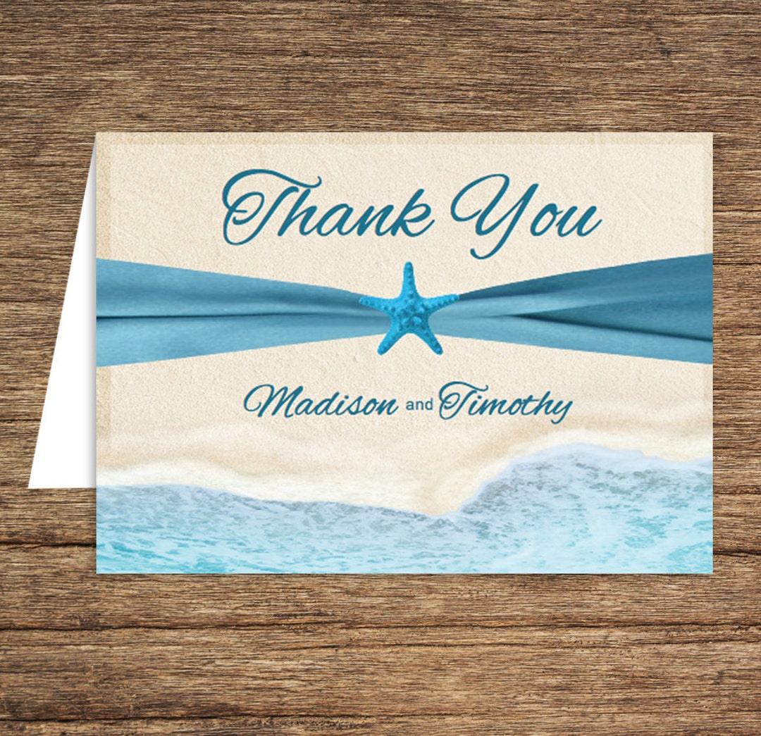 Beach Thank You Card Bch-01-ty-digital Download - Etsy