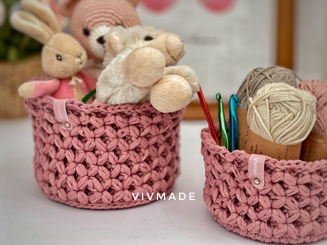 Crochet Round Basket Pattern | Handmade Basket Crochet Pattern | Video ...