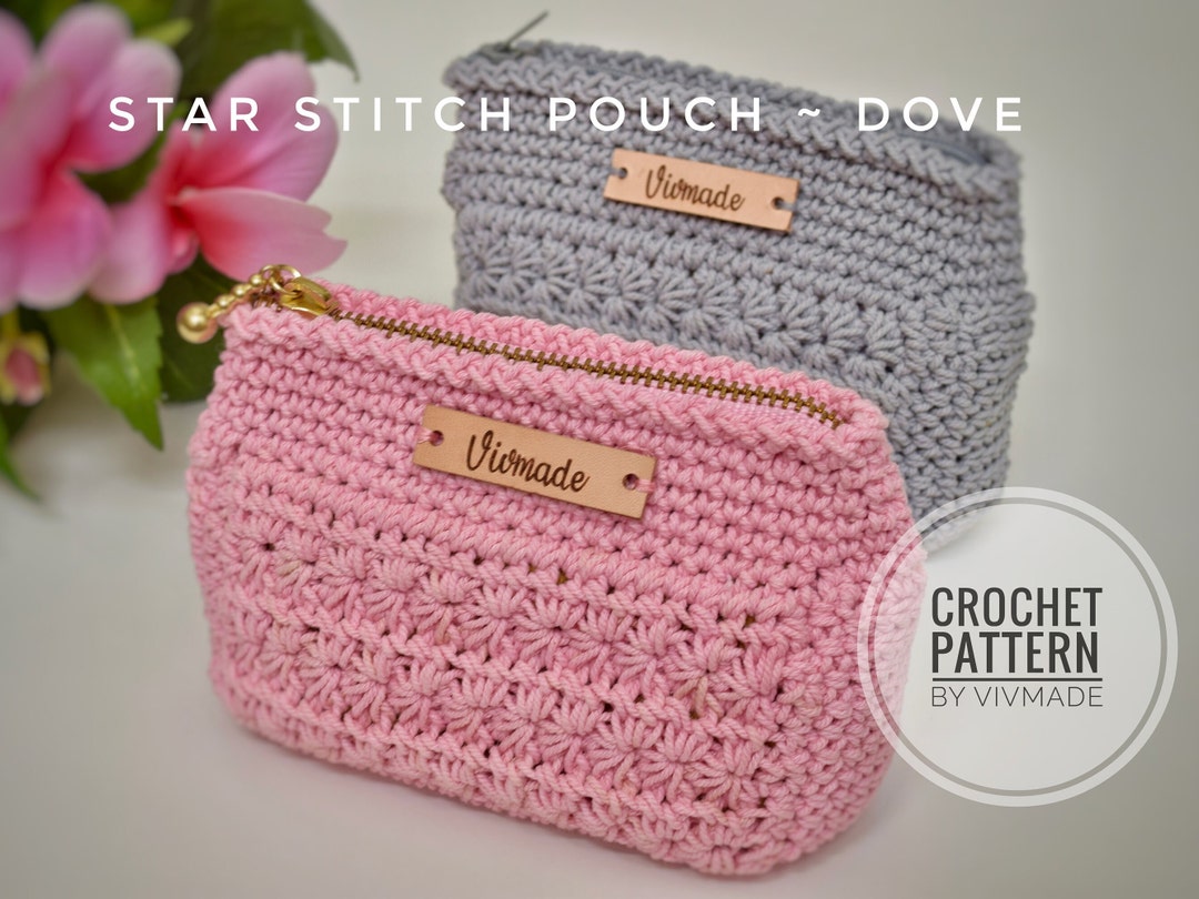 Crochet Star Stitch Pouch Pattern PDF | Crochet Pouch | Handmade Pouch ...