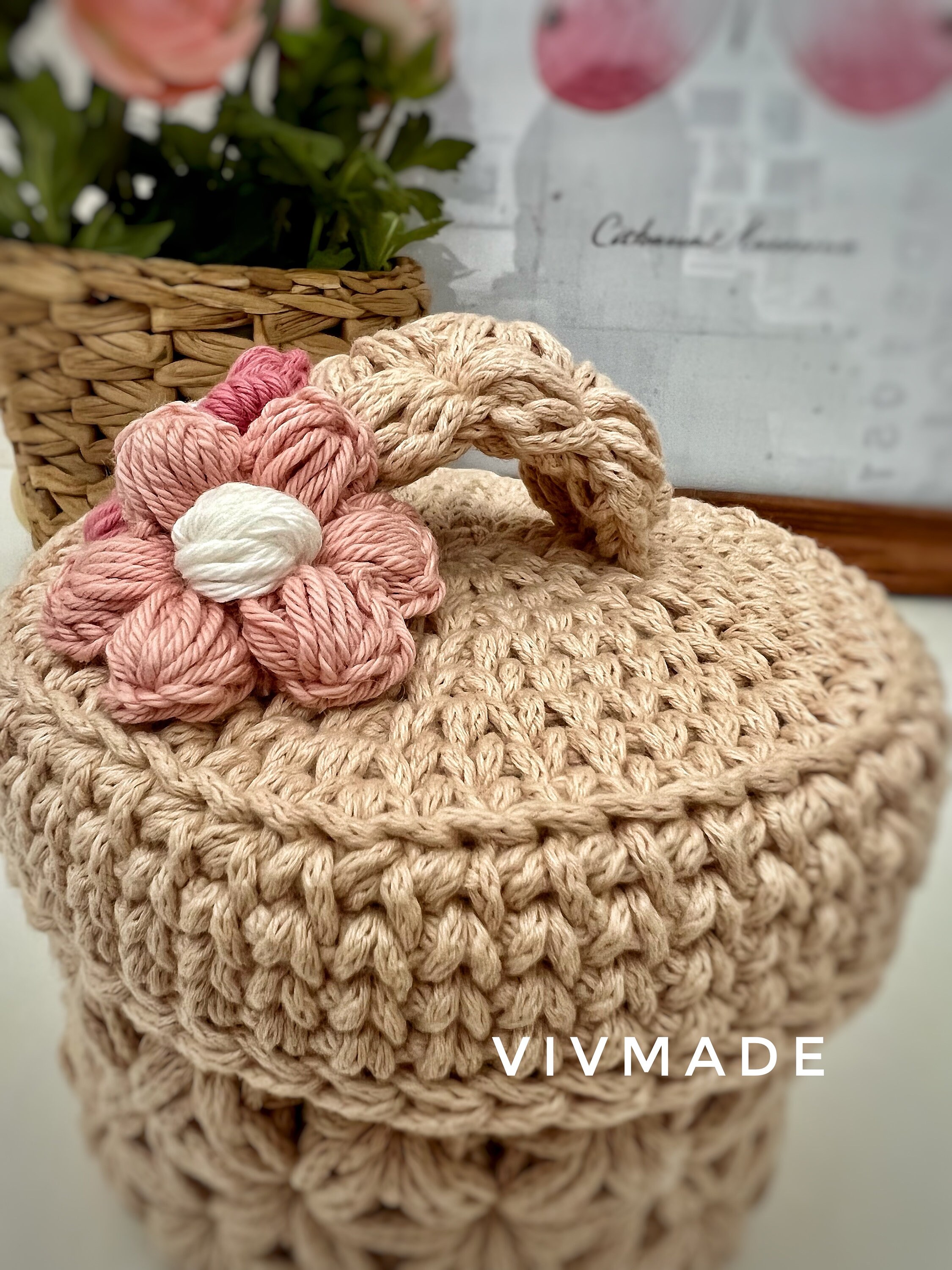 Crochet Basket Pattern PDF | Crochet Basket With Lid Pattern | Handmade ...