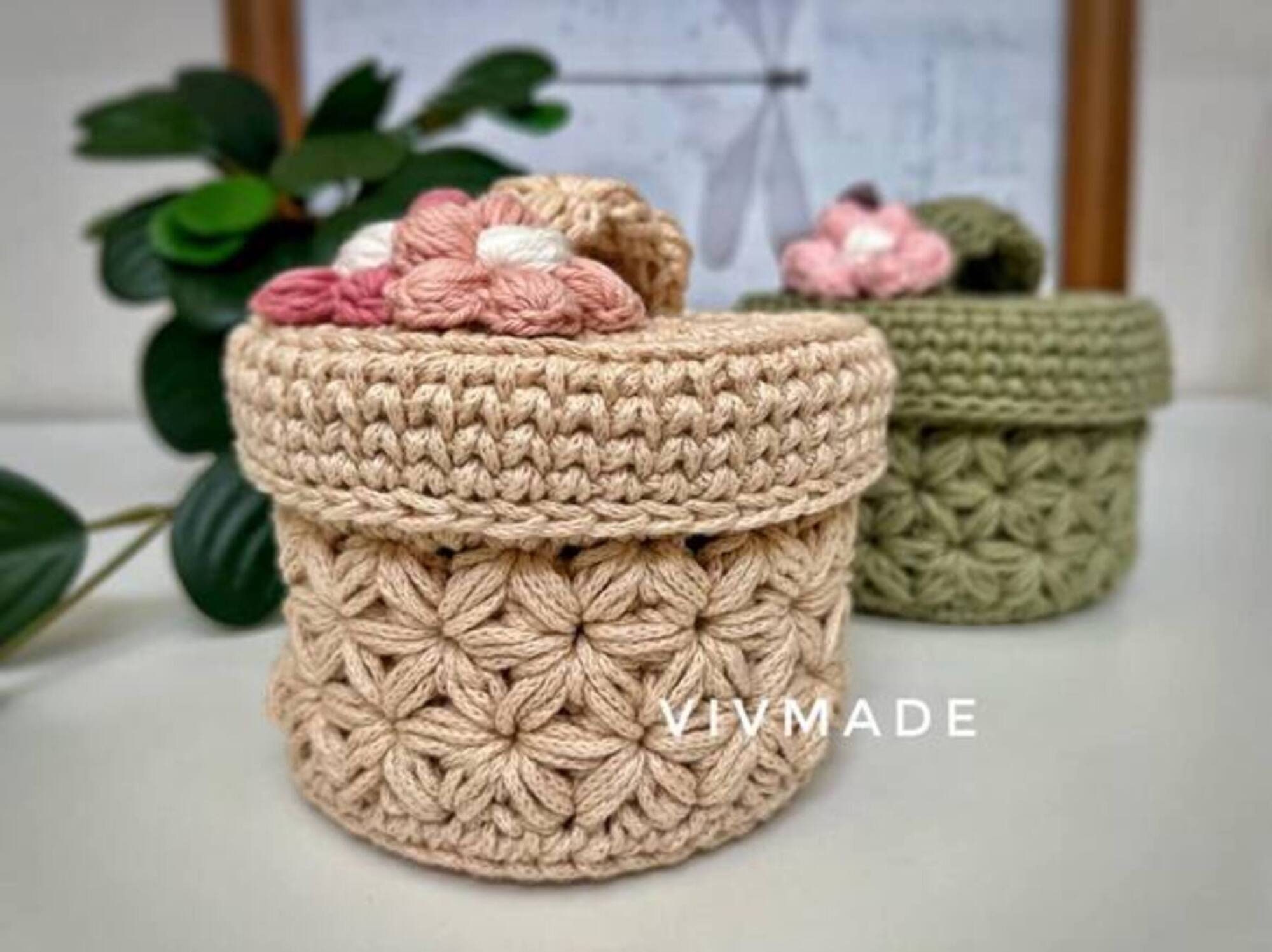 Crochet Basket Pattern PDF | Crochet Basket With Lid Pattern | Handmade ...