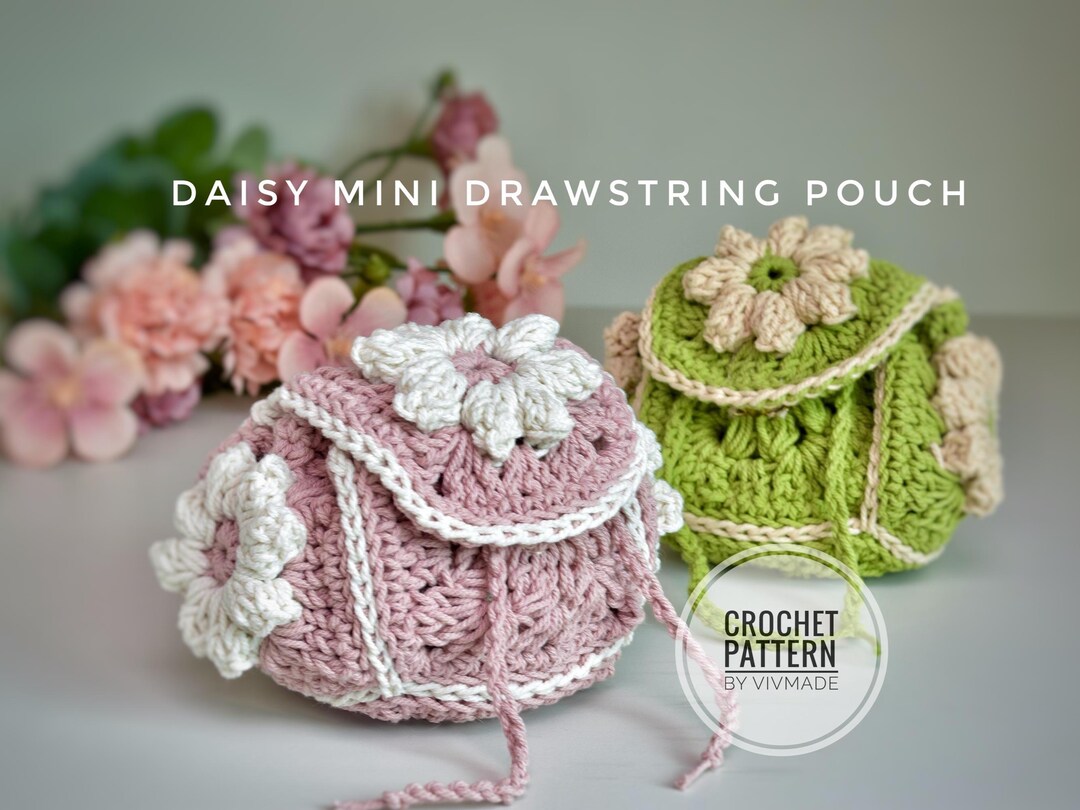 Crochet Mini Pouch | Crochet Granny Square | Crochet Daisy Pouch ...