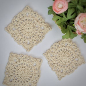 Crochet Coaster Pattern, Square Coasters Donna - PDF - Etsy