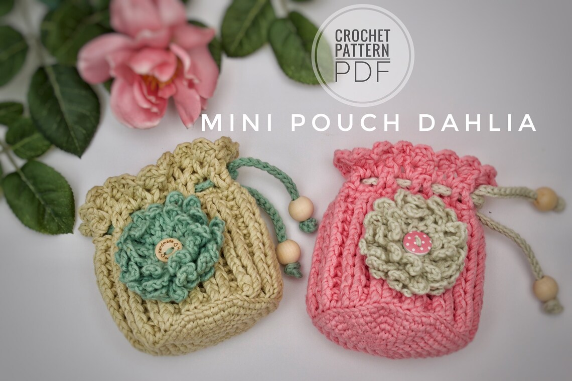 Crochet Drawstring Mini Pouch Pattern PDF Crochet Pouch - Etsy
